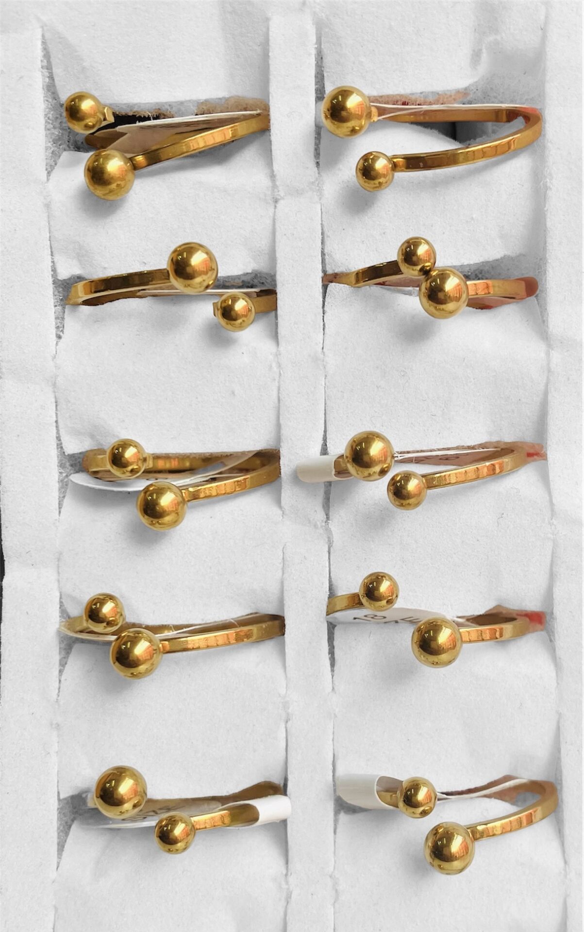 Anillo Doble Bolita Dorado – Piedra del sol – Bijouterie